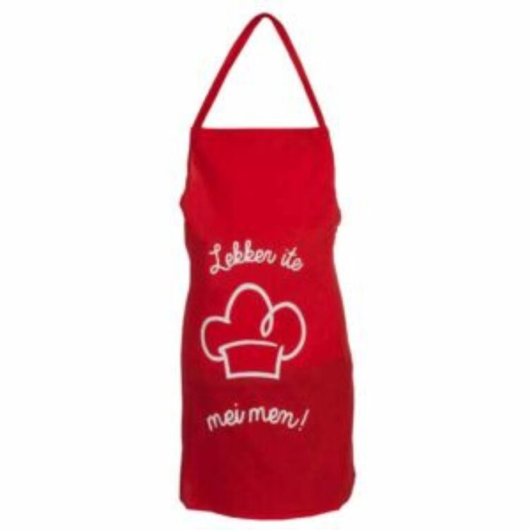 Schort rood tekst “Lekker Ite mei Mem!” – TrotsopFryslan.nl